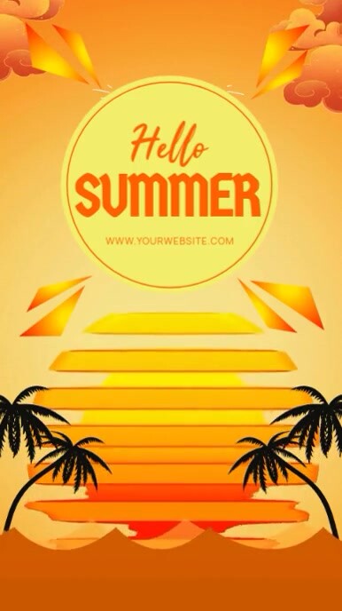 Orange 3d Hello Summer Reel Instagram Templat | PosterMyWall