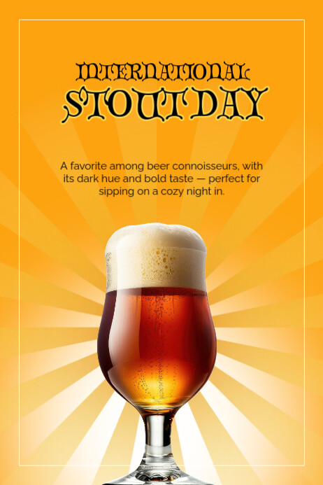 Orange 3d International Stout Day Poster Template | PosterMyWall