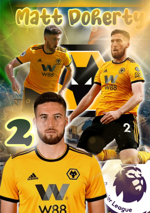Orange 3d Matt Dorerty Wolverhampton Wanderers Premiere League Football ...