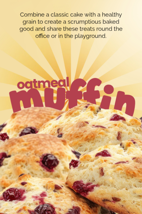 Orange 3d Oatmeal Muffins Poster Template | PosterMyWall