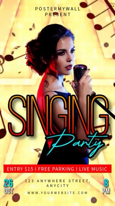 Orange 3d Singing Party Reel Instagram Template | PosterMyWall