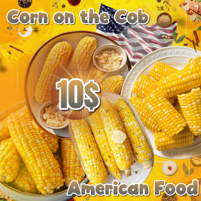 Plantilla de Orange Abstract Corn On The Cob American Food Instagram ...