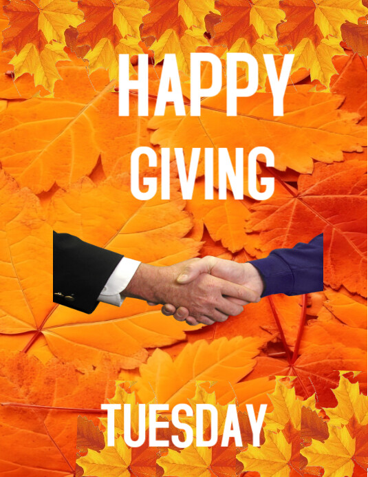 Orange Abstract Orange Happy Giving Tuesday Design Template Flyer (us ...