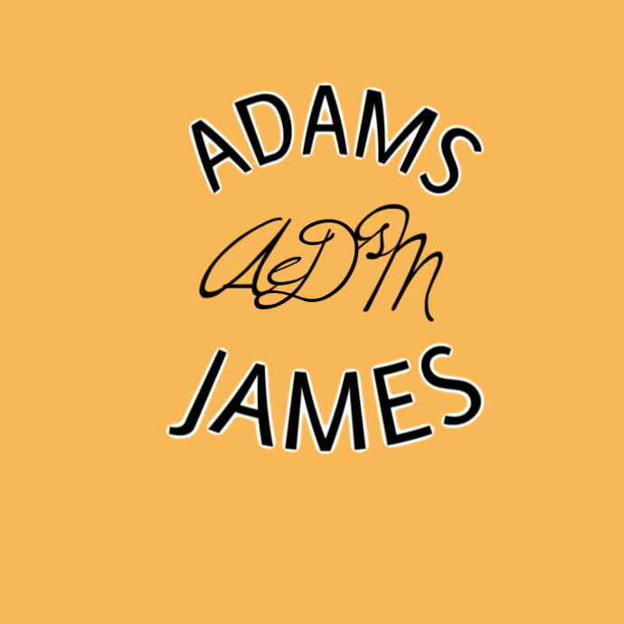Orange Adams James Typographic Customizable Logo Template | PosterMyWall