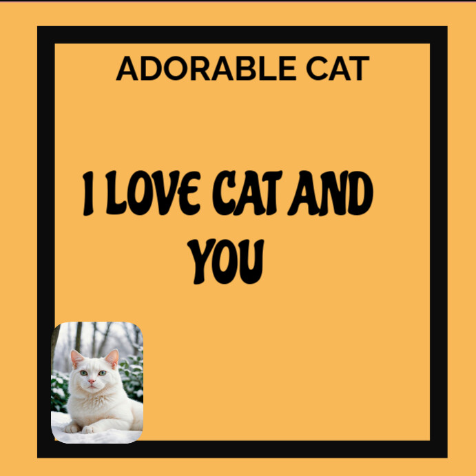 Orange Adorable Cat Instagram Post Template | PosterMyWall