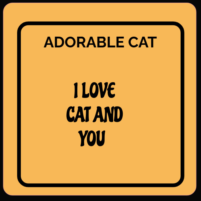 Orange Adorable Cat Instagram Post Template | PosterMyWall
