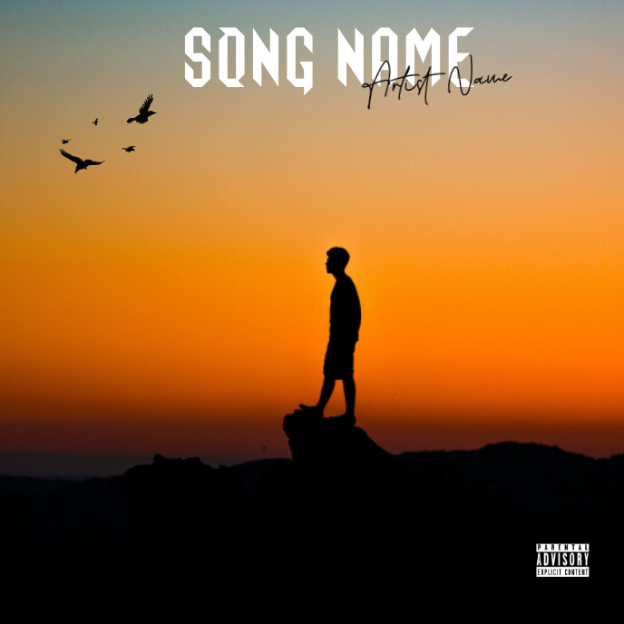 Orange Alone Sad Song Cover Album Cover Template | PosterMyWall