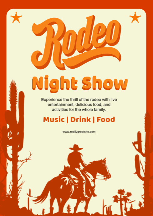 Copy of Orange and Beige Illustrative Rodeo Night Flyer | PosterMyWall