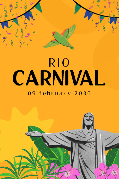 Copy of Orange And Green Festive Rio Carnival | PosterMyWall