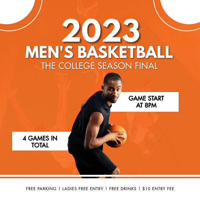 Orange and White Basketball Instagram Post Template | PosterMyWall