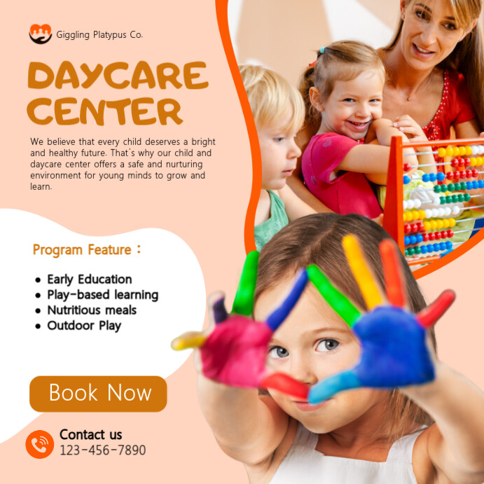 Copy of Orange And White Modern Daycare Center Instagram Post ...