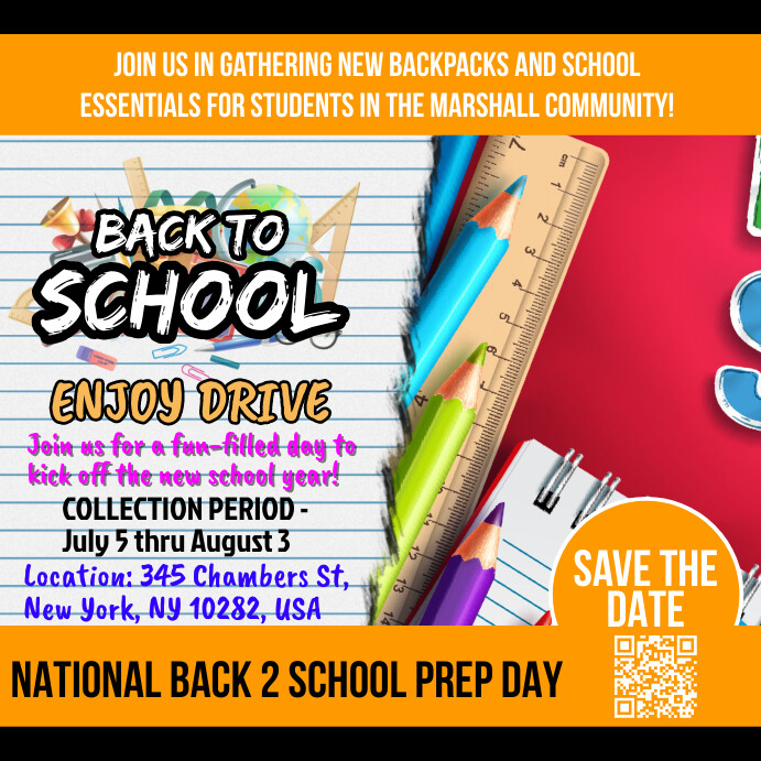 Orange Back To School Instagram Post Template | PosterMyWall
