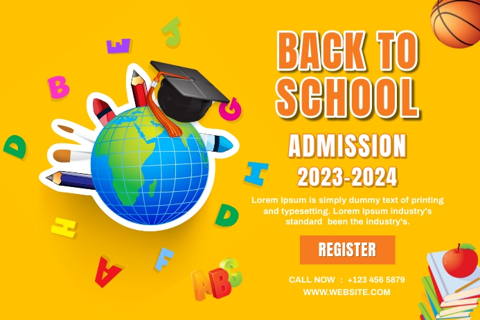 Copy of Orange Back to School Register Poster | PosterMyWall