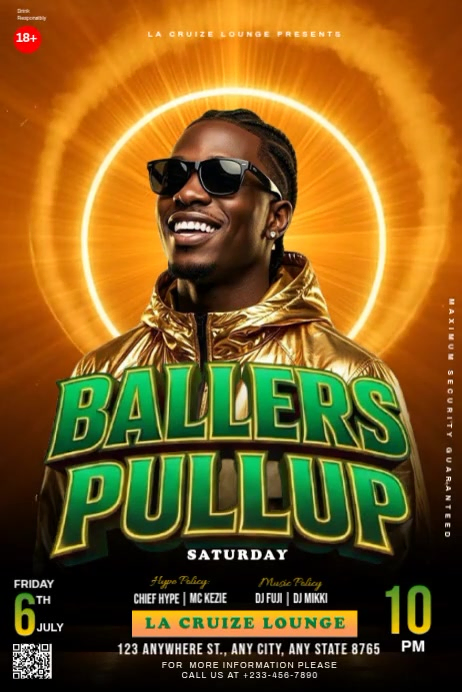 Copy of Orange Ballers Night Party Poster | PosterMyWall