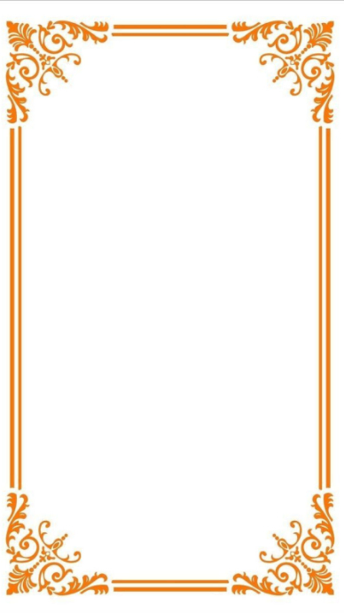 Orange Baroque Corner Flourish Frame Border Template | PosterMyWall