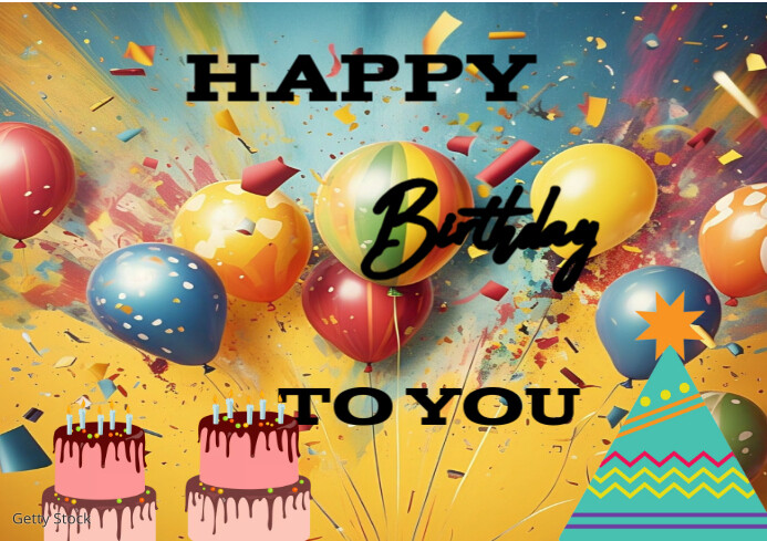 Copy of Orange Birthday A4 | PosterMyWall