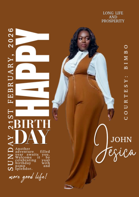 Orange Birthday Celebration A4 Template | PosterMyWall