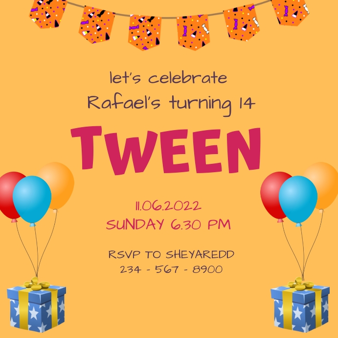 ORANGE BIRTHDAY Template | PosterMyWall