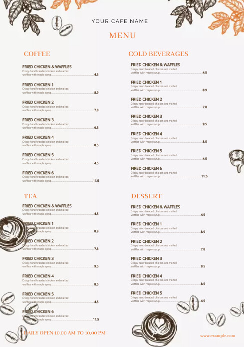 Plantilla de Orange Black Restaurant Menu | PosterMyWall