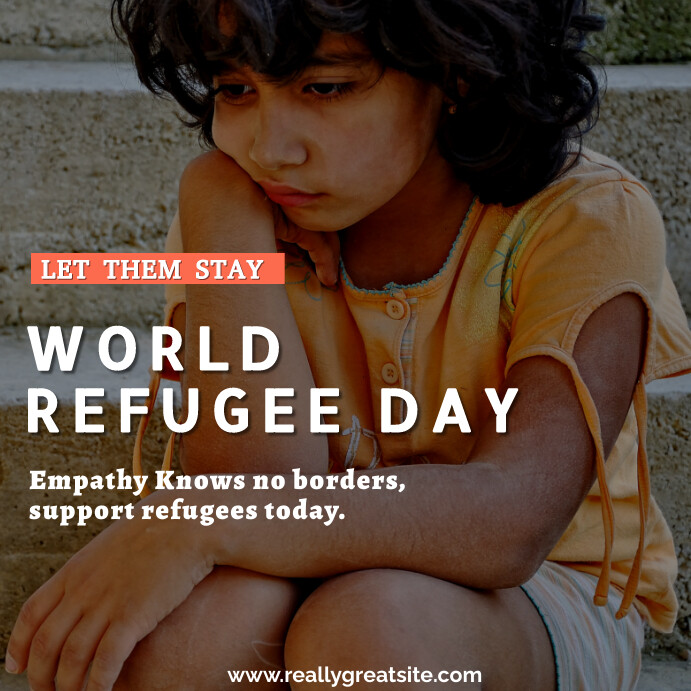 Orange Bold Simple World Refugee Day Social M Template | PosterMyWall