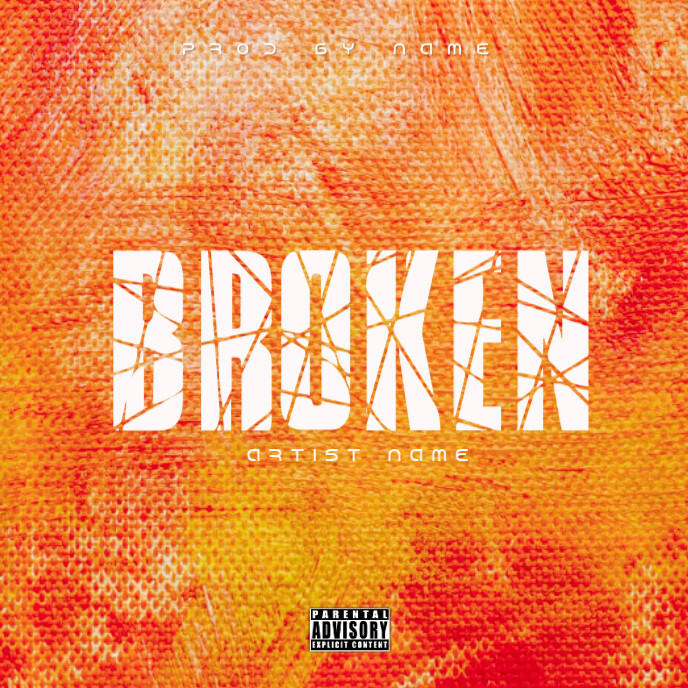 Orange Broken Mixtape Cover Album Cover Template | PosterMyWall