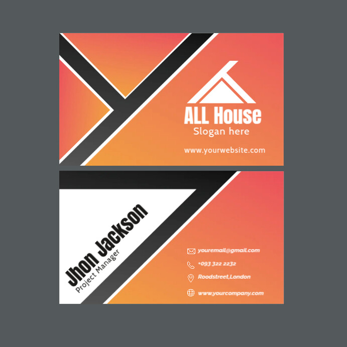 Orange Calling Card Ads Template | PosterMyWall