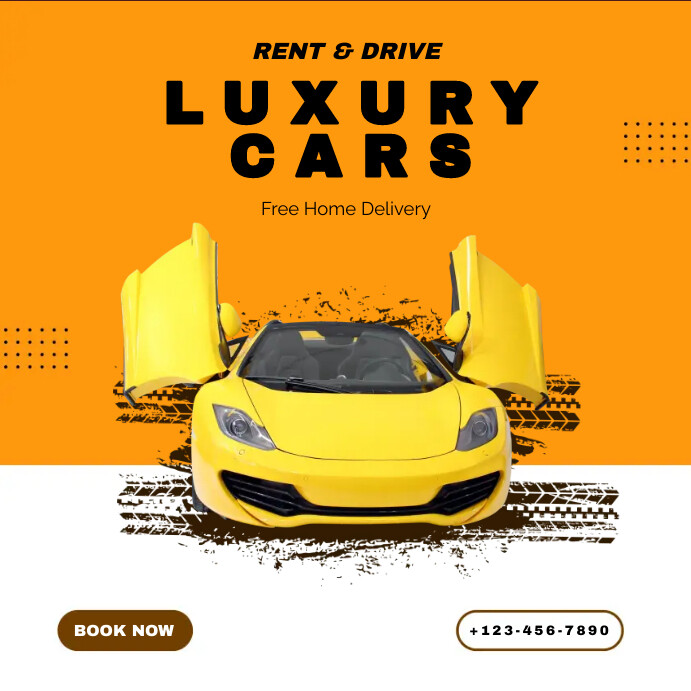 Orange Car Rental Service Instagram Po Template | PosterMyWall