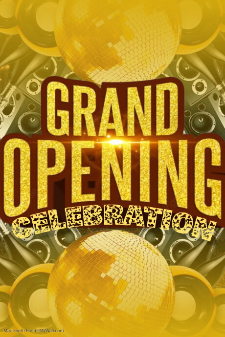 Orange Ceria Grand Opening Poster Templat | PosterMyWall