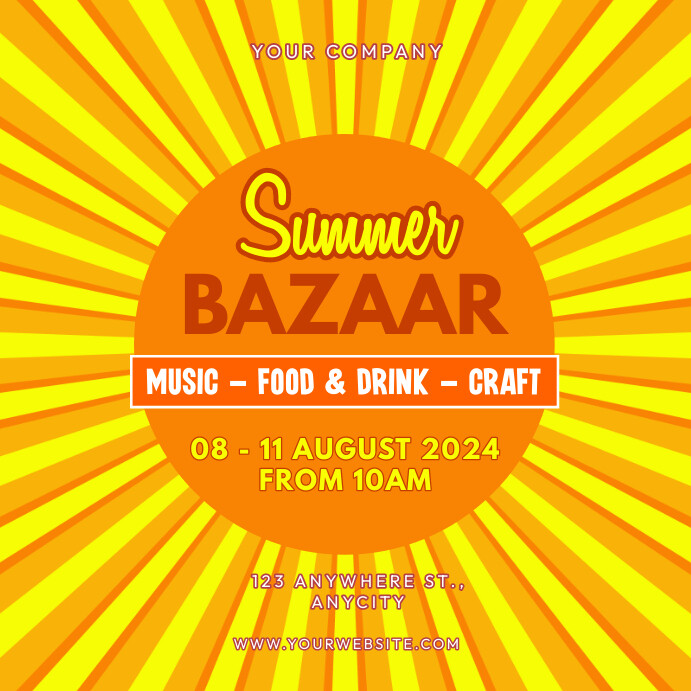 Copy of Orange Ceria Summer Bazaar Pos Instagram | PosterMyWall