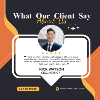 Orange Client Testimony Template | PosterMyWall