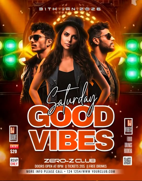 Orange Club Event Poster/Wallboard Video Template | PosterMyWall