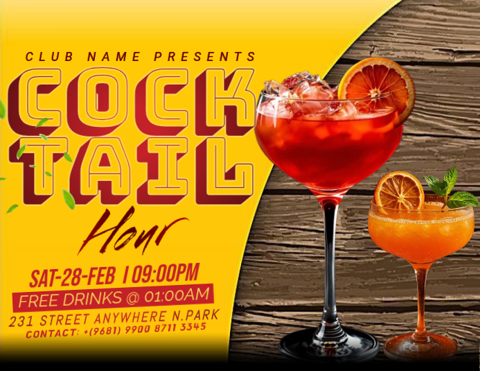 Orange Cocktail Party Flyer Template | PosterMyWall
