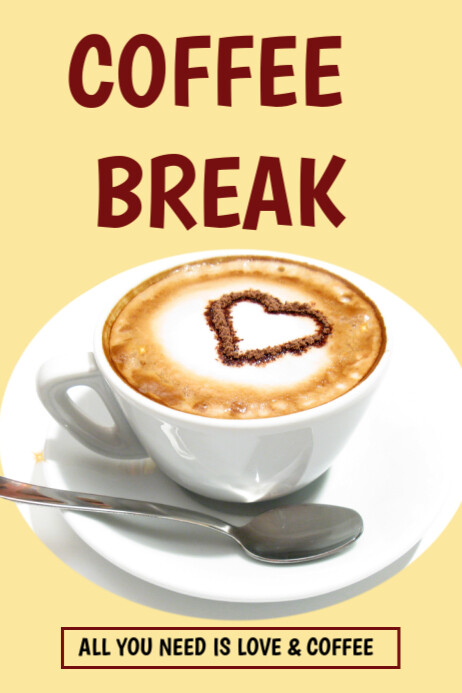 Orange Coffee Break Poster Templat | PosterMyWall