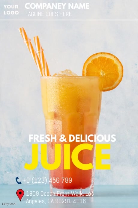 orange cold juice shop ad Template | PosterMyWall