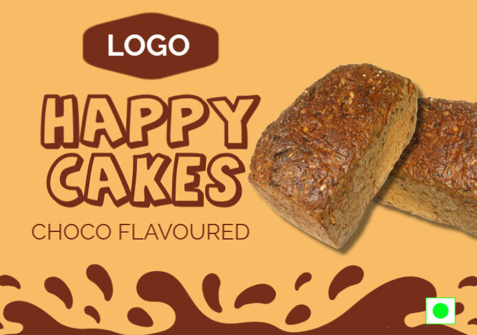 Copy of Orange Collage Cakes Packaging Label Design A5 | PosterMyWall