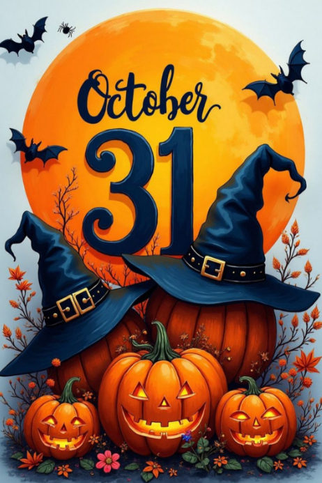 Plantilla de Orange Collage Halloween Night October 31 Poster ...