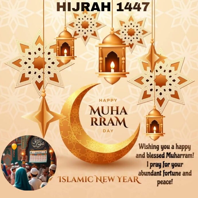 Copy of Orange Collage Happy Hijrah New Year Instagram Post | PosterMyWall