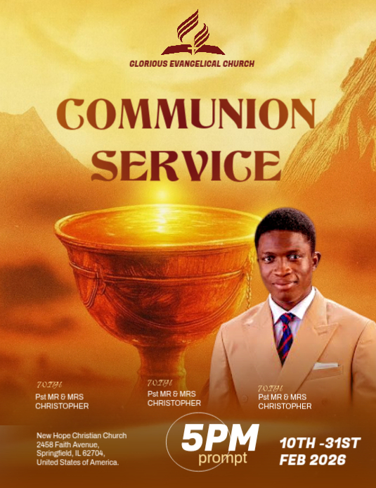 Orange Communion Service Flyer Template | PosterMyWall