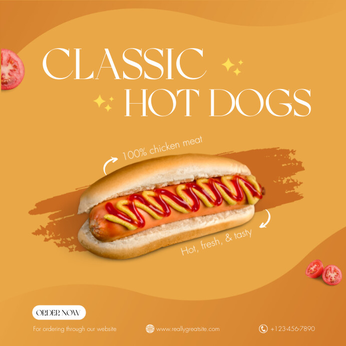 Copy of Orange Creative Classic Hot Dogs Sale Instagr | PosterMyWall