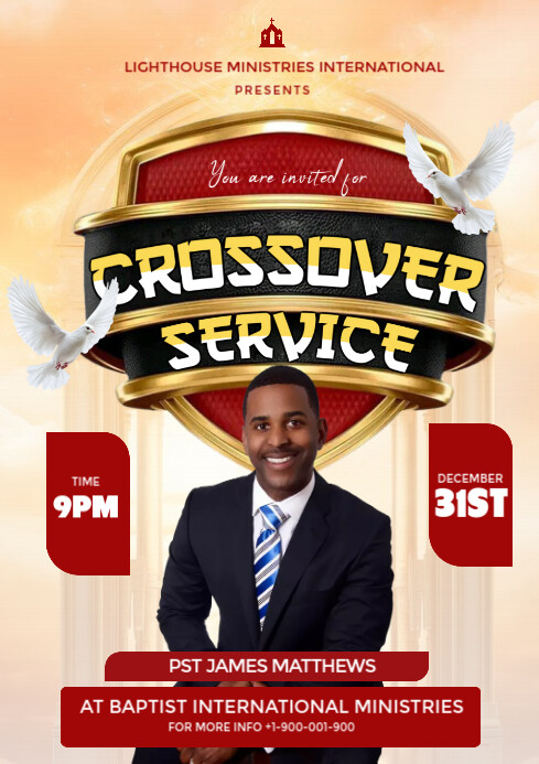 Copia de Orange Crossover Service Flyer A3 | PosterMyWall