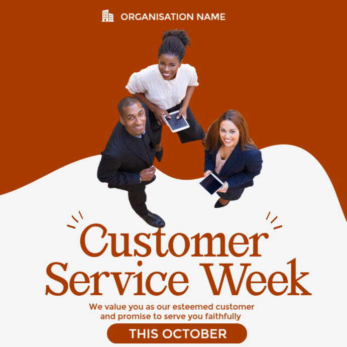 Plantilla de Orange Customer Service Week Instagram Post | PosterMyWall