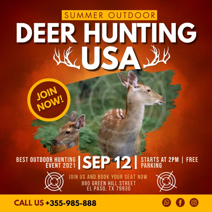 Copy of Orange Deer Hunting Contest Instagram Video T | PosterMyWall