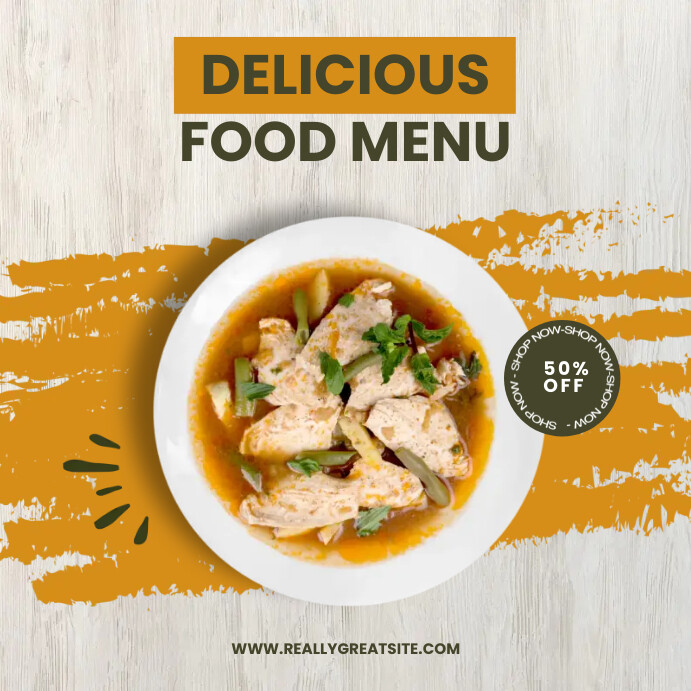 Orange Delicious Food Menu Instagram Post Template | PosterMyWall