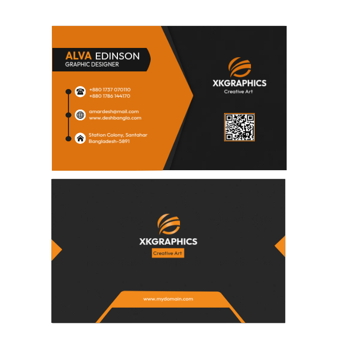 Orange Design Business Calling Card Template | PosterMyWall
