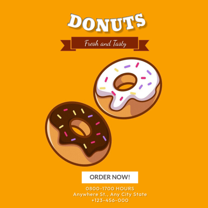 orange donut promotional and marketing ads Template | PosterMyWall