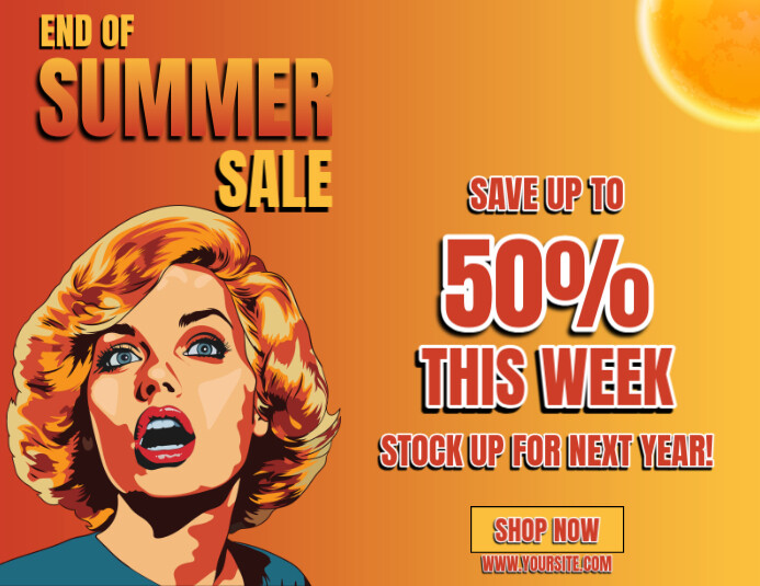 Orange End Of Summer Sale Ad Flyer (us Letter) Template | PosterMyWall