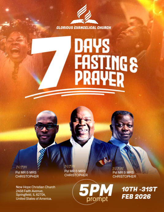 Orange Fasting And Prayer Flyer Template Design Flyer (us Letter ...