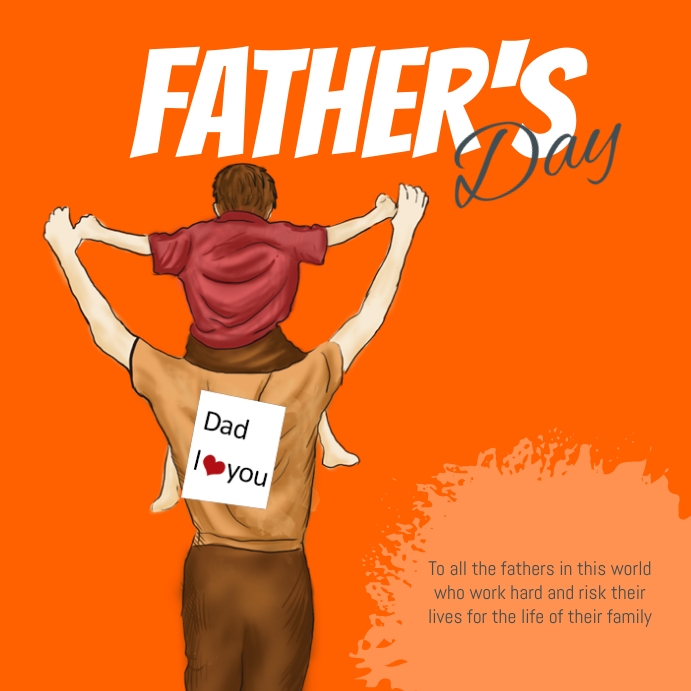 Orange Father’s Day Template | PosterMyWall