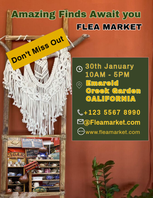Orange Flea Market Flyer (us Letter) Template | PosterMyWall