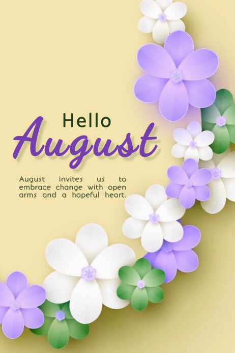 Orange Floral August Banner 4' × 6' Template | PosterMyWall